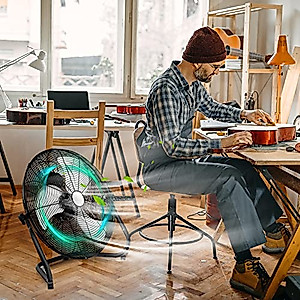 Tangkula 20" High Velocity Floor Fan, 3 Speed Fan w/Portable Handle, Adjustable Tilt Angle, Heavy-duty Metal Commercial & Residential Fan, Home & Industrial Fan for Garage Workshop Warehouse