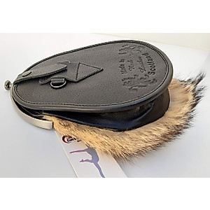 Scottish Kilt Full Dress Sporran Stag Cantel Sporran Antique Unique Stag.471 (Enamel Stag Fox Fur)