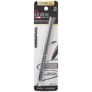 L'Oreal Paris Makeup Infallible Never Fail Original Mechanical Pencil Eyeliner with Built in Sharpener, Slate, 0.008 oz.