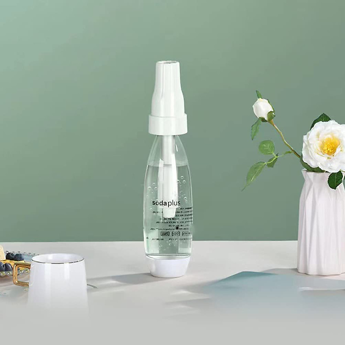 KESYOO Hand Tools Fizzy Drink Machine Sparkling Hand Operated Soda Makers Exchange Carbonator Bottles for DIY Bubble Making Juices Lemonades Cocktail Drinks White Foam Maker