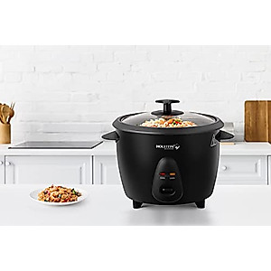 Holstein Housewares 8-Cup Rice Cooker, Black - Convenient and User Friendly with Warm and Cook Function, Ideal for Rice, Quinoa, Oatmeal, Stews and Grains