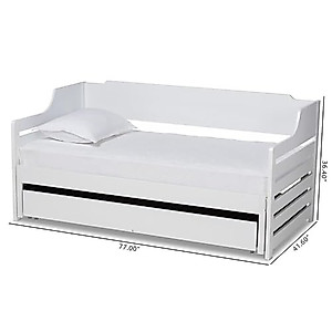 BOWERY HILL White Expandable Twin Size to King Size Daybed