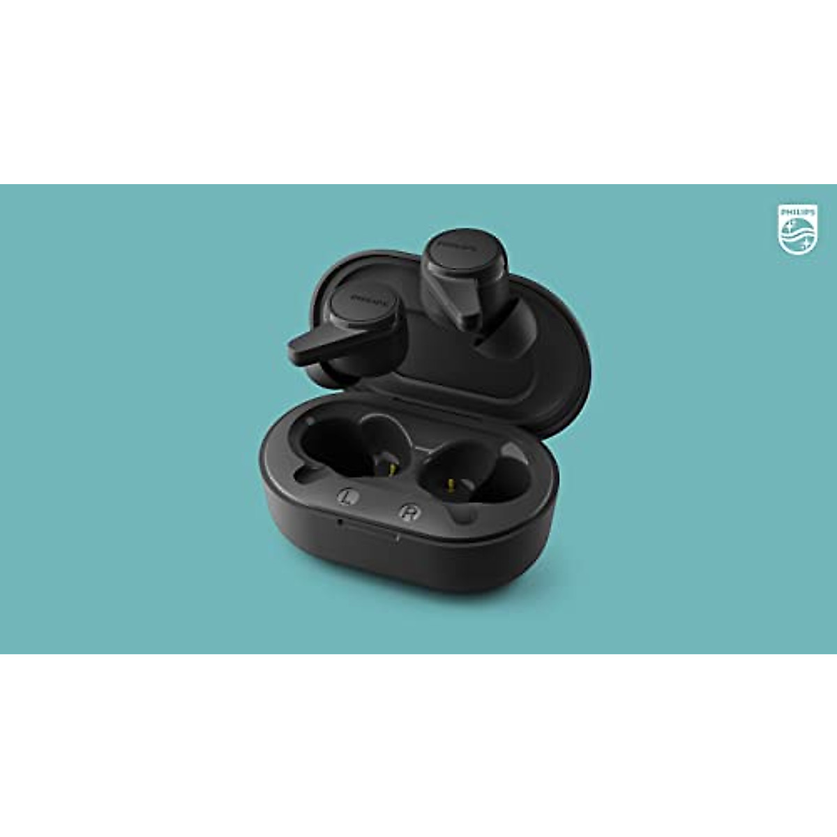PHILIPS T1207 True Wireless Headphones with Up to 18 Hours Playtime and IPX4 Water Resistance, Black