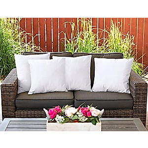 Utopia Bedding Throw Pillows (Set of 4, White), 12 x 12 Inches Pillows for Sofa, Bed and Couch Decorative Stuffer Pillows