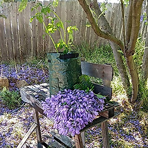 JJGoo Potato Grow Bags, 4 Pack 10 Gallon with Flap and Handles Planter Pots for Onion, Fruits, Tomato, Carrot - Green