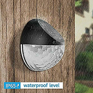 Lxcom Lighting Solar Powered Wall Lights 4 Pack Solar Power Fence Lights Outdoor Solar Stair Lights 2 LED Step Light Wall Mount Garden Path Step Lights for Garden Fence Walkways Stairways Path Pathway