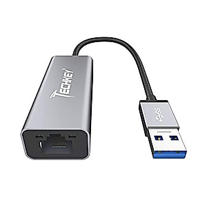 Ethernet Adapter USB 3.0 to Network, Techkey USB to RJ45 Gigabit LAN/Windows XP/for Mac OS X /10.9-11.1, 10/100/1000 Mbps Ethernet Supports Nintendo Switch/MacBook/Chromebook