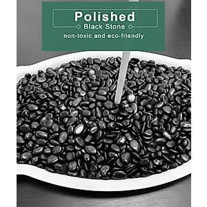 Black River Rocks, 2lb 6-9mm Natural Polished Pebbles, Small Decorative Indoor Plant terrarium Gravel, Succulents Cactus Bonsai Landscape Stone for Fish Tank, Vase Fillers, Home Decor and Fairy Garden