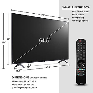 LG 80 Series 65" Alexa Built-in, 4K UHD Smart TV, 60Hz Refresh Rate, Filmmaker Mode, Game Optimizer (65UP8000, 2021)