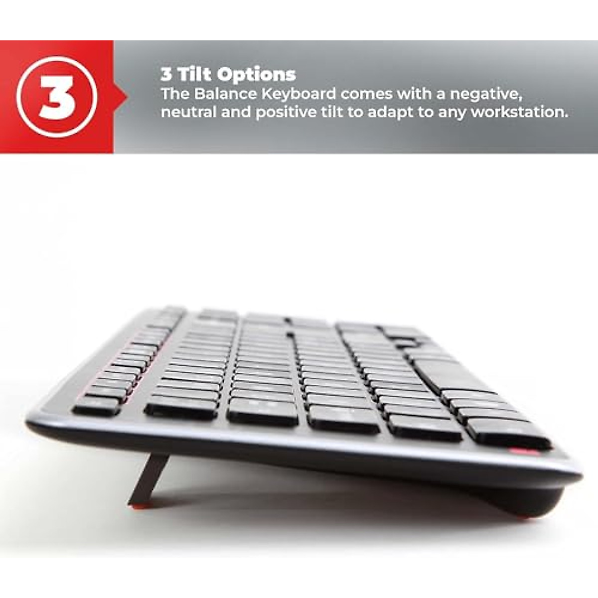 Contour Design Balance Keyboard – Wired, Ergonomic Design - Compact Size, Adjustable Tilt to Support Wrist Strain, Plug & Play PC/Mac