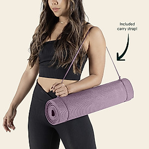 Retrospec Pismo Yoga Mat for Men & Women - 72” x 24” x 5mm - Extra Long Non Slip Exercise Mat for Yoga, Pilates, Stretching, Floor & Home Workouts - Violet Haze