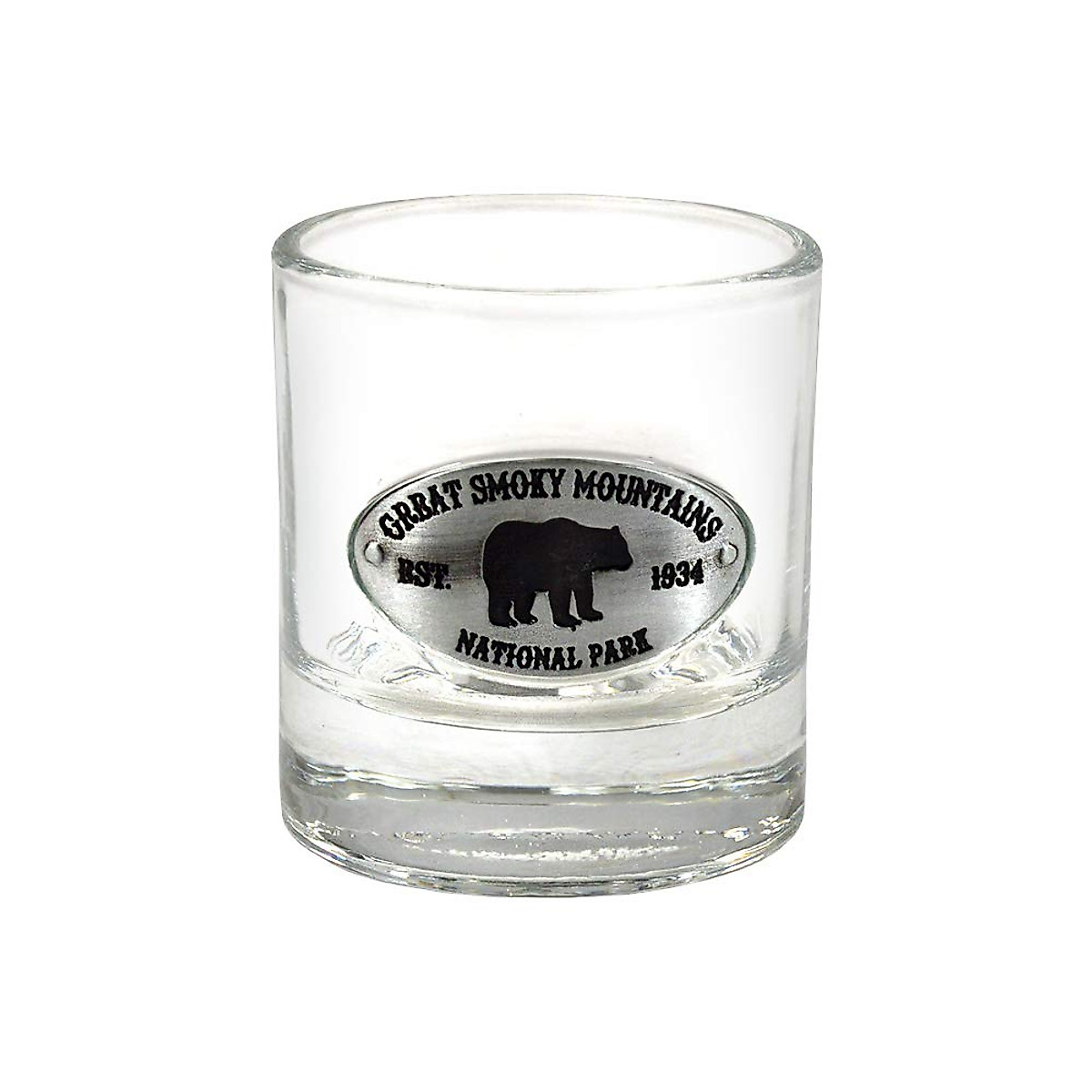 Americaware Whiskey 2 oz Shot Glass With Etched Smoky Mountains Medallion