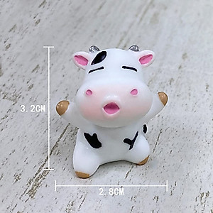 MAOMIA 8 Pcs Cow Figures for Kids, Animal Toys Set Cake Toppers, Cow Fairy Garden Miniature Figurines Collection Playset for Christmas Birthday Gift Desk Decoration