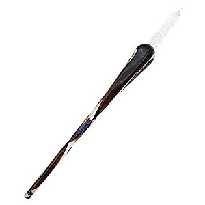 Xiaoyu Glass Dip Pen Vintage Handmade Glass Signature Pen Starry Sky Crystal Dip Sign Pen Gift Calligraphy Pen - E