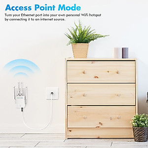 New WiFi Extender Signal Range Booster, Cover Up to 8290 Sq.ft & 35 Devices for Home, MEESTORY WiFi Amplifier with Ethernet Port & Access Point, 1-Tap Setup