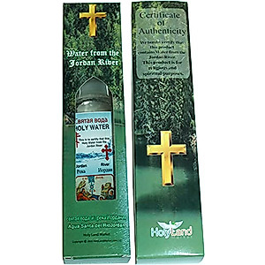 Holy Land Market Authentic Jordan River Baptism of Our Lord Water in Decorative Box (Bottle with Carton)