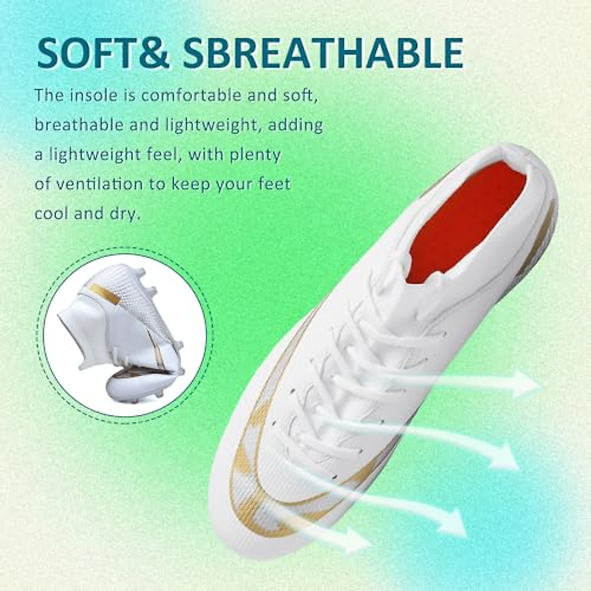 Soccer Cleats Mens Football Cleats Women Tacos de Futbol para Hombre Soccer Shoes for Big Boy Tacos de Futbol Zapatos de Futbol para Hombres Outdoor Soccer Shoes High Top Football Boots AG/FG