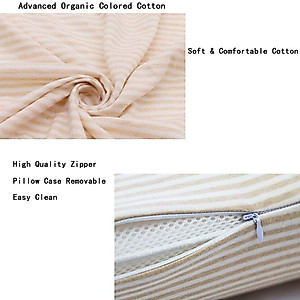 CTHOPER Inflatable Pillow Cushions, Height Adjustable Neck Cervical Head Support, Soft Portable Pillow with Pump for Car, Home, Office, Travel, Camping, Pillow Case Removable (Brown)