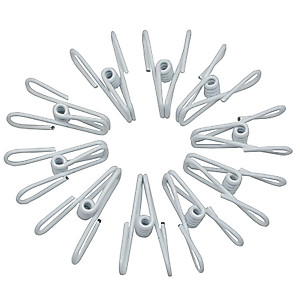 30 Pcs 2 Inch White Chip Clips, PVC Coating High Elasticity Strength Clothes Pins, Food Clips and Bag Clips