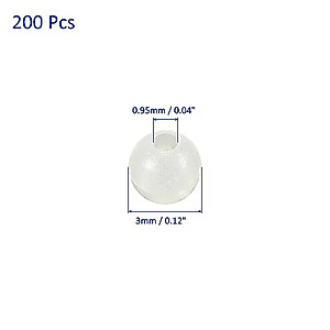 M METERXITY 200 Pcs Glow Fishing Beads - Plastic Luminous Round Bait Egg Lure Rigs Apply to Outdoor Tackle Tool (3mm, White)