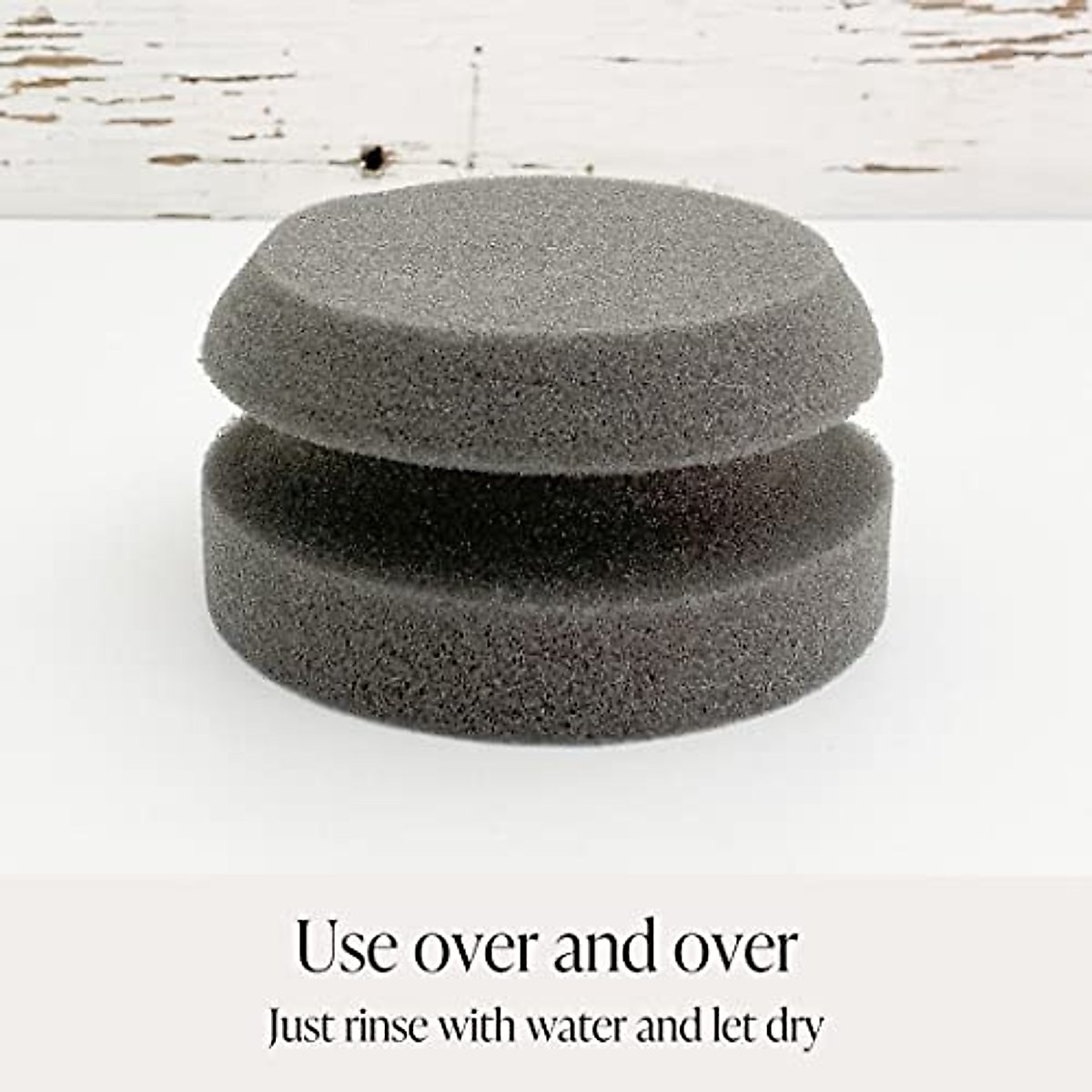 Chalk Style Painting Sponges - Set of 3-4” Round Reusable Handheld Sponge for Smooth Furniture Paint & Top Coat Application with No Brush Strokes - Washable Multi-Use Paint Applicator