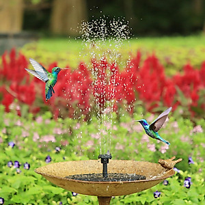 AISITIN Solar Fountain Pump 2024 Upgrade Solar Bird Bath Fountain with 6 Nozzles, 2.5W Solar Water Fountain for Bird Bath, Garden, Ponds, Pool, Fish Tank and Outdoor