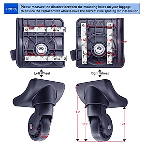 Replacement Luggage Wheel Repair Suitcase Bag Parts Spinner Wheels Casters a Pair（W149,2 pcs)