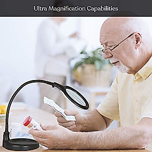 Brightech LightView Pro Flex 2 in 1 Magnifying Desk Lamp, 2.25x Light Magnifier, Adjustable Magnifying Glass with Light for Crafts, Reading, Close Work