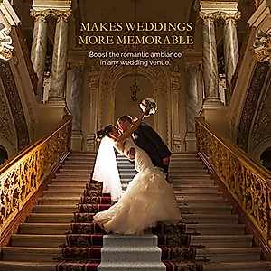 SLS SUPPLY FLORA - Wedding Aisle Runner, White Floral Print Wedding Floor Must-Have with Pull String and Double-Sided Adhesive Strip, for Indoor and Outdoor Weddings, 100 feet X 3 feet