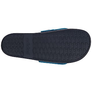 adidas Unisex Adilette Comfort Slides Sandal, Dark Blue/Chalk White/Blue Rush, 14 Women/13 Men
