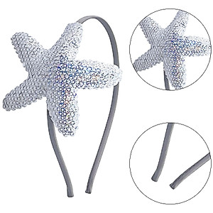 Aswewamt 8 Pcs Starfish Headbands Sequin Glitter Sea Star Hair Band Sparkling Hair Hoop Cute Headpiece Accessories for Women Girls Seaside Birthday Christmas Party