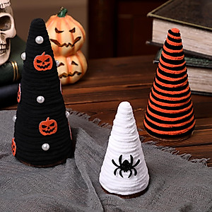 Huray Rayho 3 PCS Halloween Table Decorations Halloween Table Centerpiece Mini Trees Halloween Pumpkin Decor for Indoor Room Kitchen Home Tiered Tray Decor