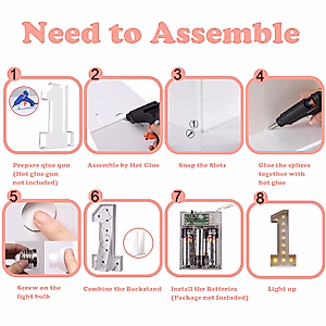 ZUOVAOV 4FT Marquee Number Lights, Large Balloon Mosaic Digital Signs, DIY Digital Kit for Birthday Party Decorations, Baby Shower Background Decorations (4FT, Number 2)