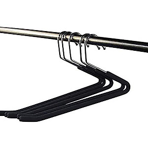 Lenere Open End Trouser Hangers Slack Pant Hanger with Non-Slip Foam Coated Black 5-Pack