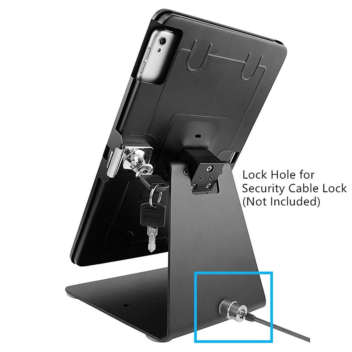 CarrieCathy Desktop Anti-Theft Security Kiosk POS Stand Holder Enclosure for 10.2" 2021 iPad 9th Gen 2020 iPad 8th Gen 2019 iPad 7th Gen, Flip & 360° Swivel Design