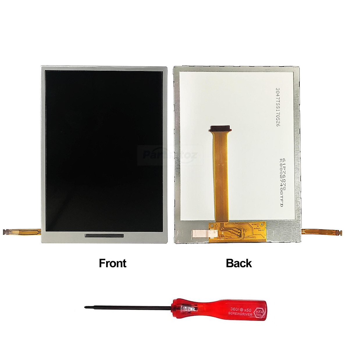 Rinbers Bottom LCD Screen Part Lower Display Replacement for Nintendo New 2DS XL LL Console with Opening Tool