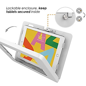 Beelta Tablet Wall Mount Compatible with 10.2 inch iPad 7 8 9 Swivel Base, Key Lock, All Metal - BSW101T