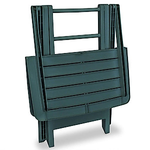 vidaXL 3-Piece Weather-Resistant Plastic Bistro Set in Vibrant Green - Folding Outdoor Patio Furniture for Compact Spaces