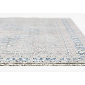 Momeni Izmir Polyester Traditional Indoor Area Rug, Blue, 8' X 10' (IZMIRIZ-03BLU80A0)