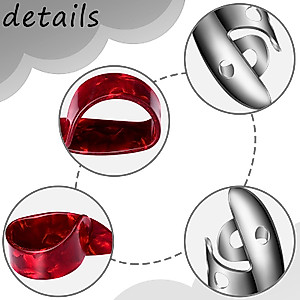 6 Pieces Banjo Finger Picks Set, Including Stainless Steel Finger Picks and Thumb Picks, Metal Finger Picks Adjustable Bass Finger Picks for Guitar, Banjos and Other Instruments (Silver, Agate Color)