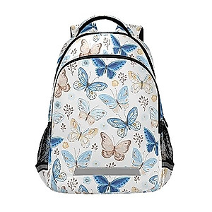 JHKKU Retro Butterfly Backpack for Girls Boys School Bags Teen Personalized Bookbag, Lightweight Laptop Bag Travel Backpacks