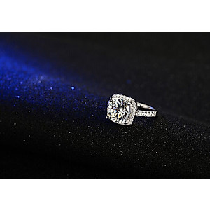 TenFit Jewelry 3 Carat VVS1 Simulated Diamond Engagement ring for Women silver Wedding Jewelry