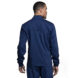 Cherokee Men Warm up Scrub Jacket with Zip Front WW320, S, Navy