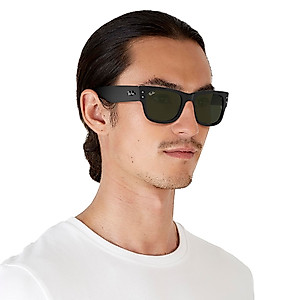 Ray-Ban RB0840S Mega Wayfarer Square Sunglasses, Black/Green, 51 mm