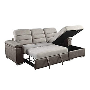 Lexicon Otis Living Room Sectional Sofa Sleeper with Storage, Two-Tone