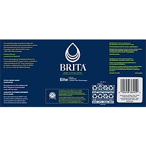 Brita Small 6 Cup Denali Water Filter Pitcher with 1 Brita Elite Filter, Made Without BPA, White