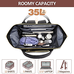 FOCDOD Women Laptop Backpack Teacher Bags: 17.3 Inch Nurse Computer Backpack with USB Port Work Bag Stylish Travel Daypack Bookbag Waterproof for Business Woman Gifts BLACK