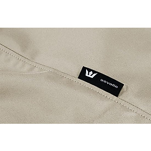 Eevelle Meridian Patio Oval Table Cover with Marine Grade Fabric - Waterproof Outdoor Table Cover - Furniture Set Covers for Dining Table - Easy to Install - (25"H x 72"L x 42"W, Khaki)