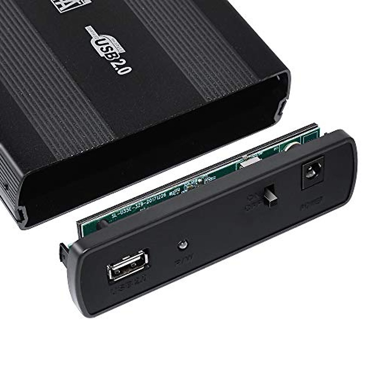 3.5 inch HDD External Case USB 2.0 to SATA External 3.5 Hard Drive Enclosure Disk for 3.5 SATA HDD External Storage Box with Aluminum Case (USB2.0-Silver)