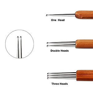 Sunshane 6 Pieces Dreadlock Crochet Hook 0.5mm 0.75 mm Needle Weaving Crochet, Include 1 Hook, 2 Hooks, 3 Hooks for Braid Craft